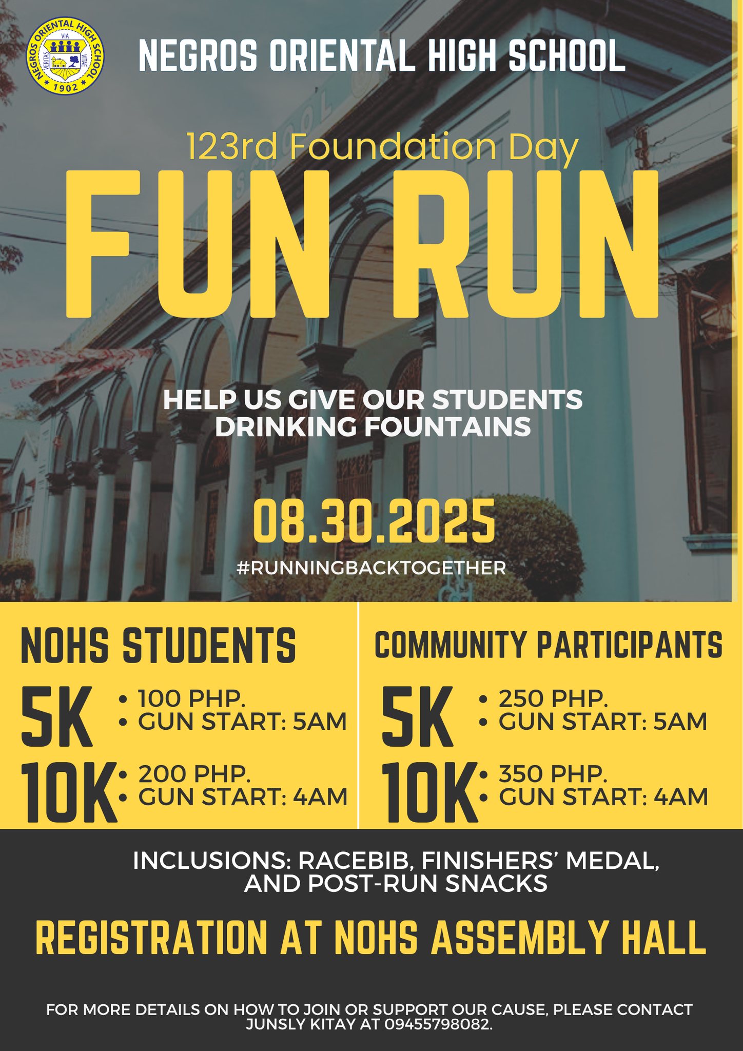 NOHS 123rd Foundation Fun run | Running Events Philippines | RaceKit